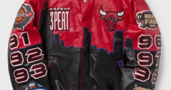 3 Peat Chicago Bulls Leather Jacket - Peat-00