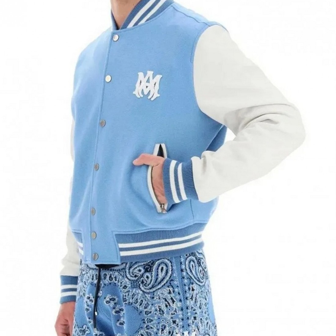 Blue and White Letterman Varsity Jacket - Letterman-01