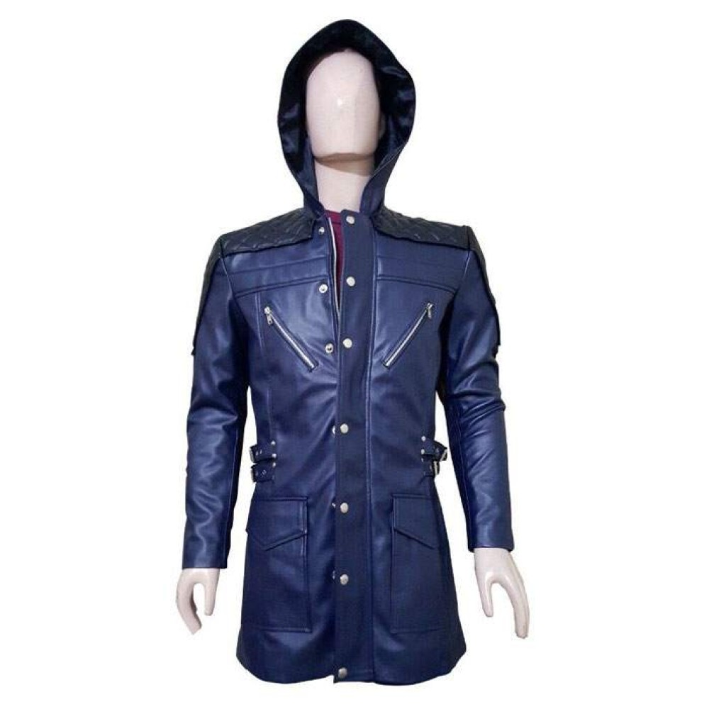Devil May Cry 5 DMC Nero Cosplay Costume Leather Coat Jacket - May-02