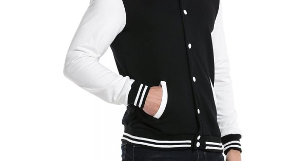 Mens Slim Fit Varsity Baseball Jacket