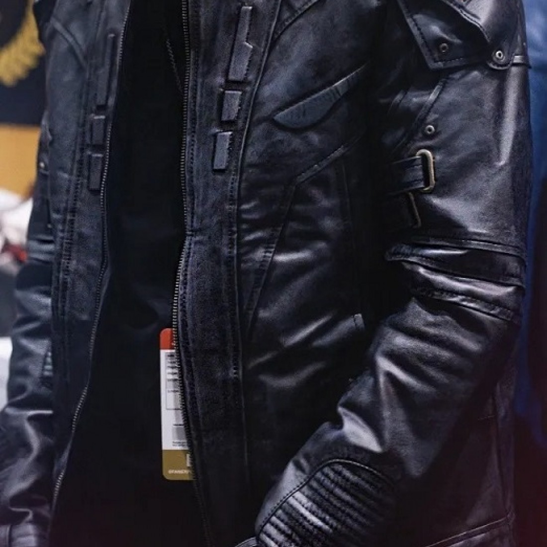 Mens Transformers Autobot Shield Black Armor Leather Jacket
