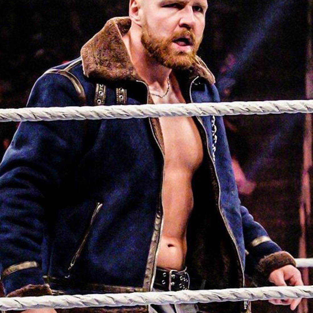 WWE Dean Ambrose Blue And Brown Shearling Jacket - Ambrose-00